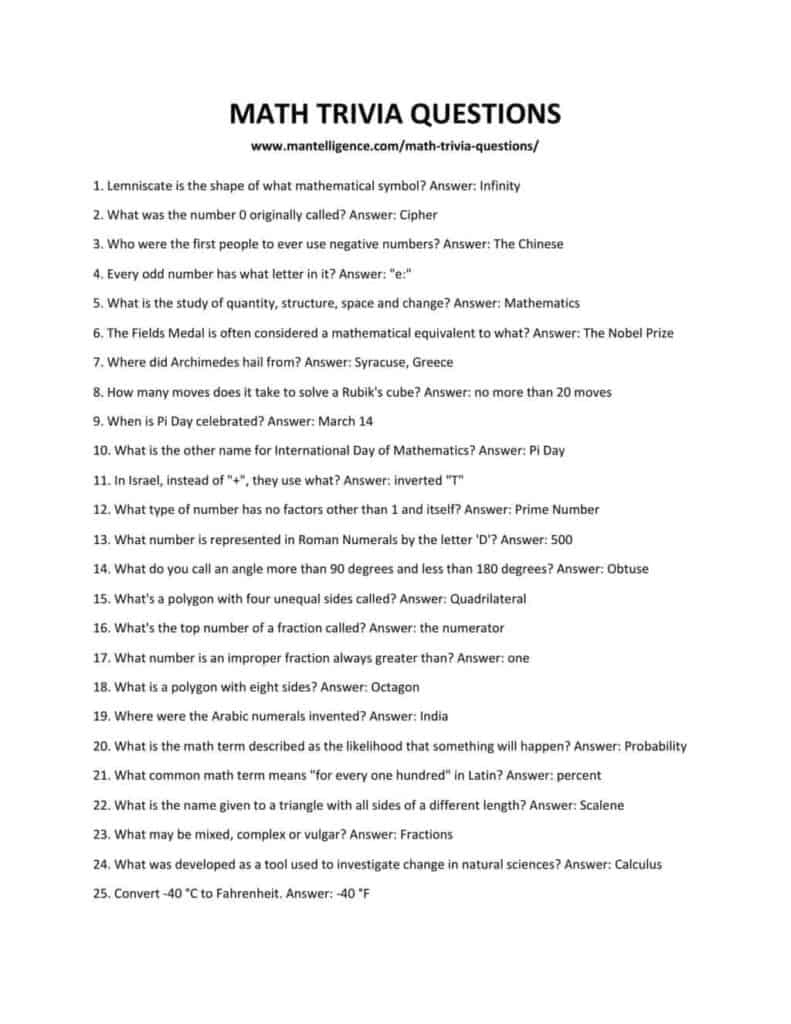 Trivia Questions And Answers On Math Trivia Questions And Answer Trivia Questions And Answers On Math Trivia Questions And Answer