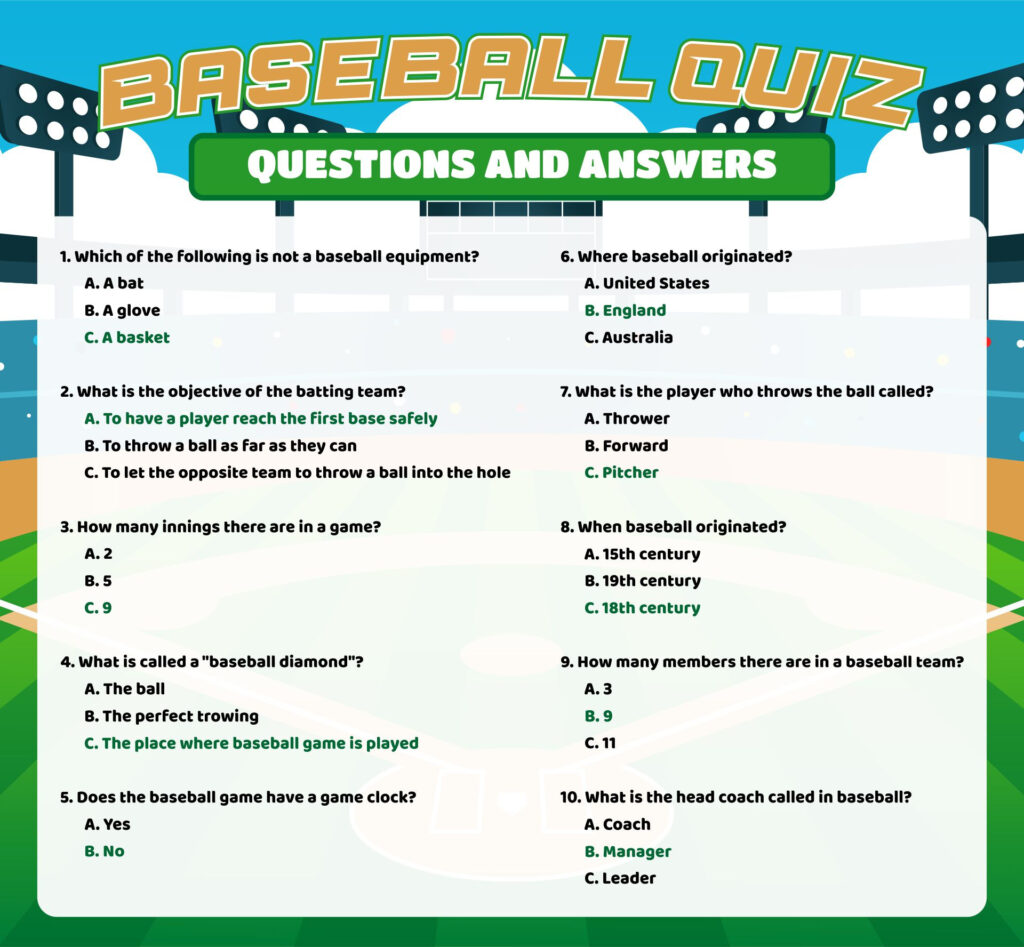 6 Best Printable Baseball Trivia And Answers Printablee | Trivia ...