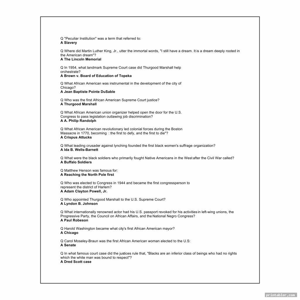 Printable History Trivia And Answers Trivia Questions And Answer Printable History Trivia And Answers Trivia Questions And Answer