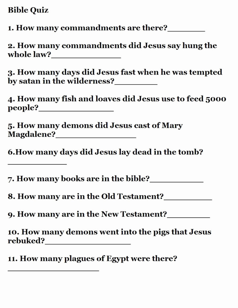 Free Printable Bible Trivia For Adults Free Printable | Trivia ...